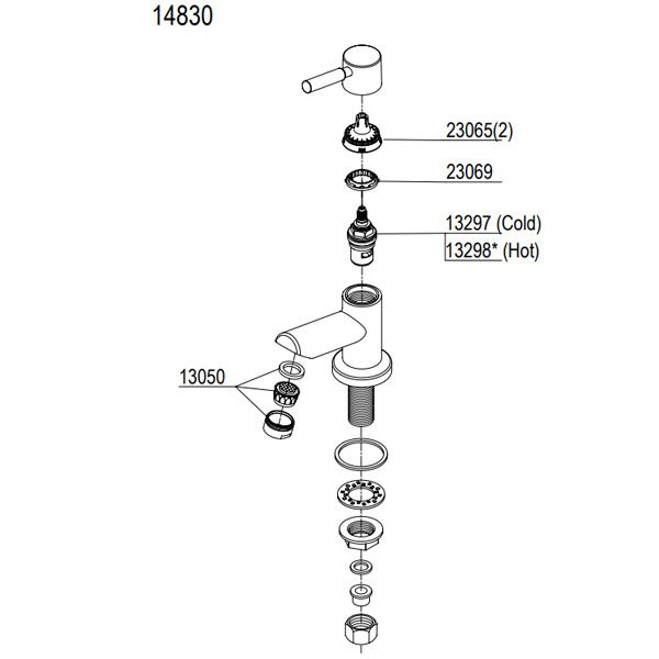Damixa Merkur Pillar Tap Chrome 1483000 Spare Parts
